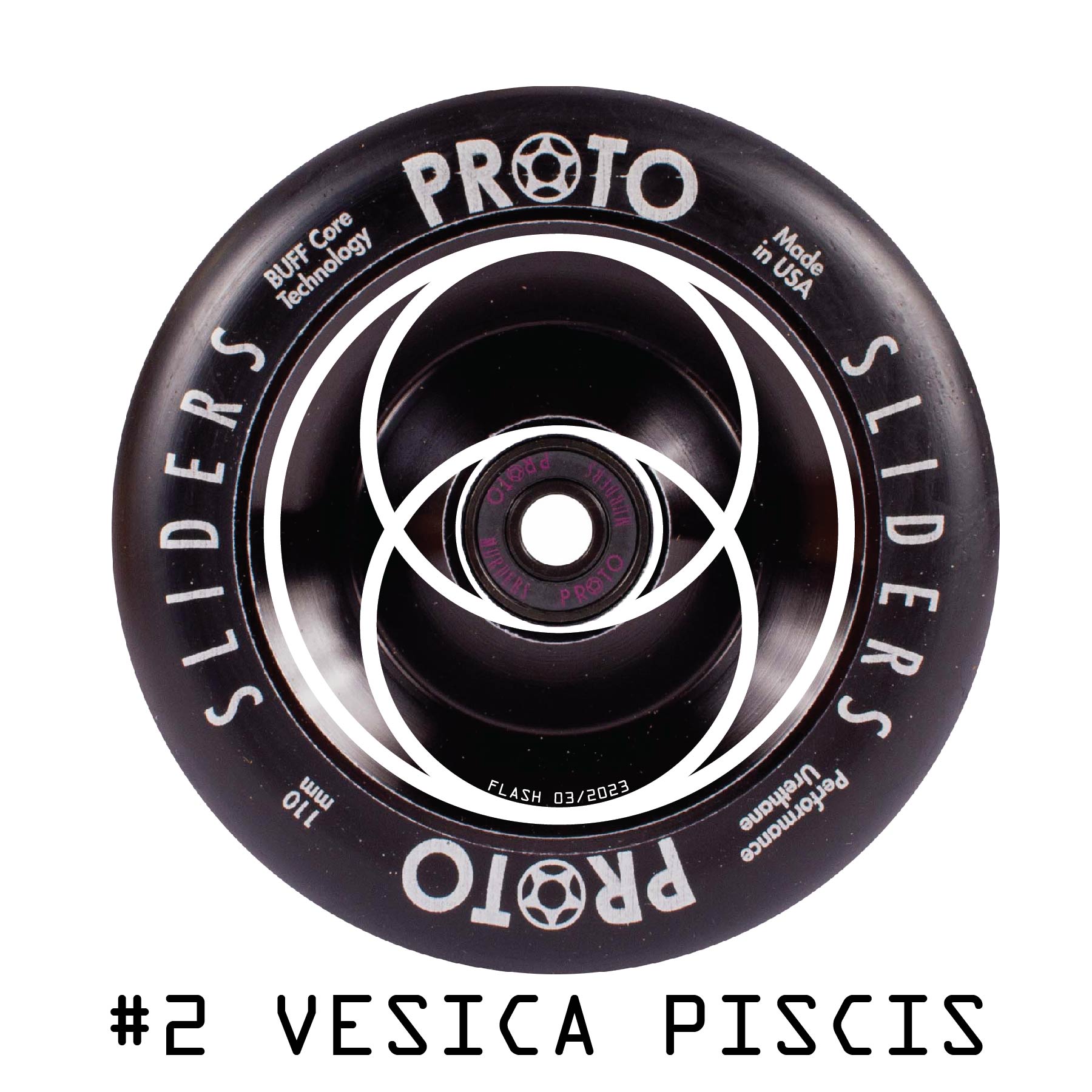 Classic Full Core Sliders 110mm (Black On Black) | PROTO scooters
